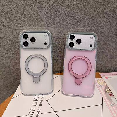 变色IMD镜子边框钻壳适用iPhone17PROMAX手机壳水钻蝴蝶 旋转支架苹果16 15水钻高级感潮款14PRO 12 13pro
