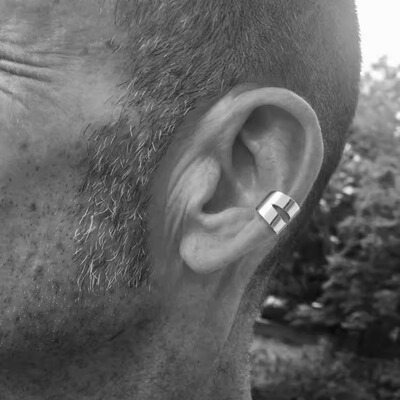 925纯银软骨宽耳夹耳饰定制