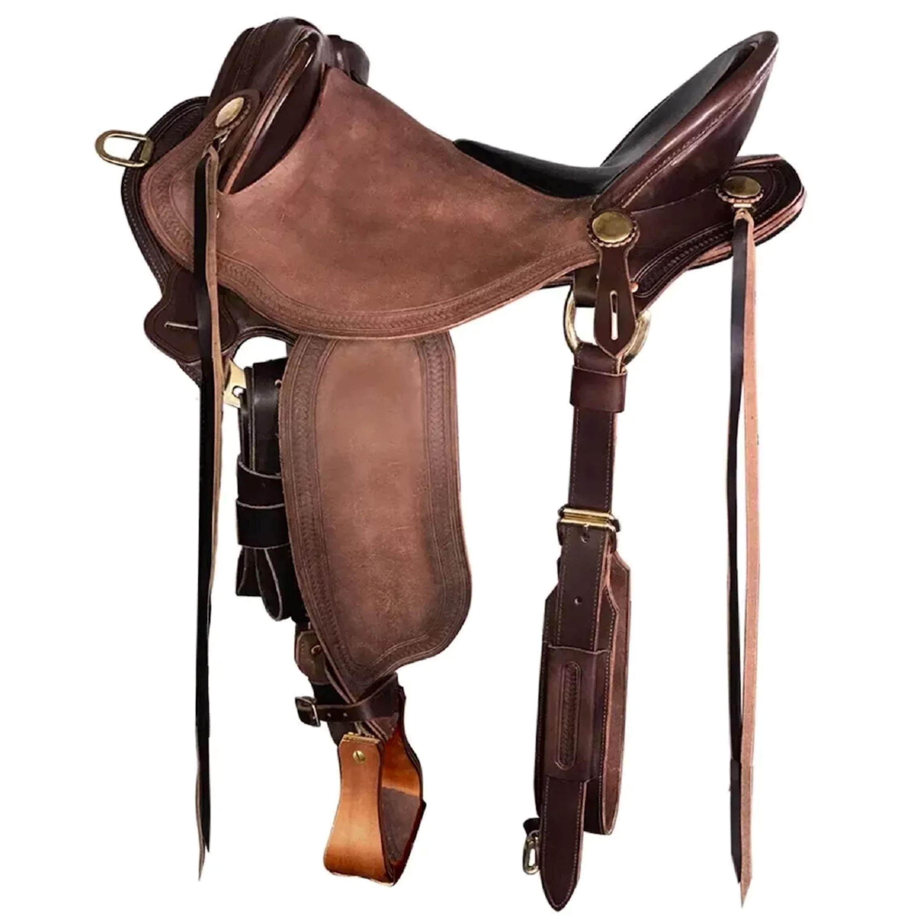 海外代购Saddle手作定制复古棕色澳大利亚全真皮皮革马具马鞍