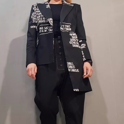朋克夹克不对称长短派对西装外套