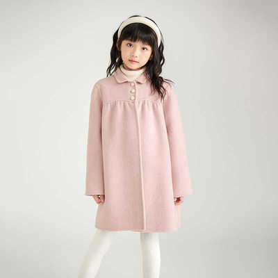 儿童双面羊绒大衣女童洋气童装厚