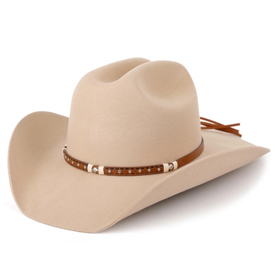 大帽檐牛仔帽纯羊毛四季均可