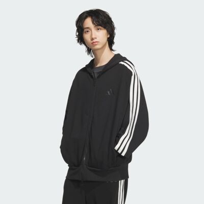 阿迪达斯运动休闲男子情侣款运动休闲宽松连帽夹克外套JL6077