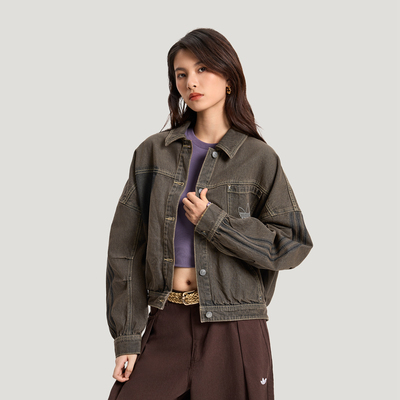 阿迪达斯三叶草女子牛仔运动夹克外套KR5041|KR5042
