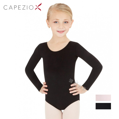 Capezio卡培娇芭蕾舞蹈形体服女儿童长袖练功服紧身TB134C