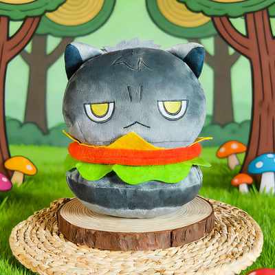 日本 hololive 影山シエン活動5周年記念 猫山汉堡玩偶 毛绒公仔