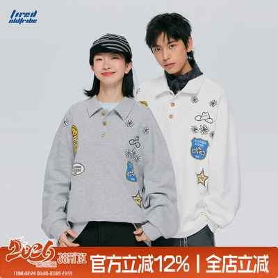 TIRED美式潮流贴画POLO衫春季