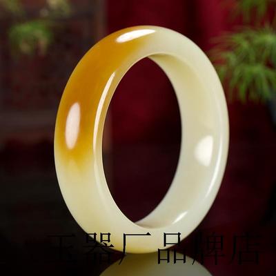 老坑和田玉且末金山矿金红糖手镯