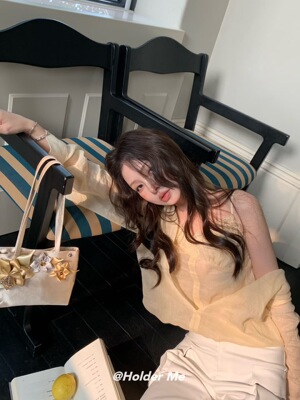 HOLDER ME 蕾丝吊带长袖衬衫外套两件套2026春款显瘦百搭上衣5672