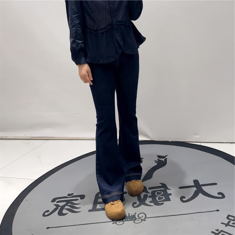 柏菲蒂时尚2026初秋裤8988牛仔裤大码女装松紧腰显瘦200斤微喇裤