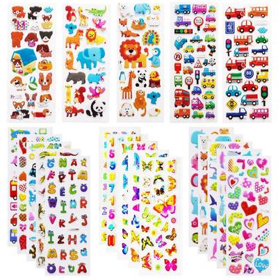 12pcs/pack Randomly cartoon stickers for kids kawaii 3D puf