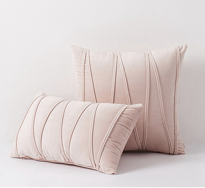 Inyahome New Art Velvet Yellow Blue Pink Solid Color Cushion