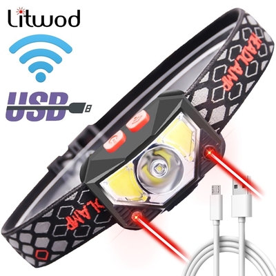 Sensor Led Headlamp XP G Q5 Built in Battery Head Flashligh