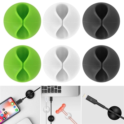 Round USB Cable Clip Grip Desk Wall Organizer USB Charger Ho