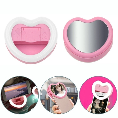 USB charge Selfie Ring Light Clip Mirror Flash Led Camera P