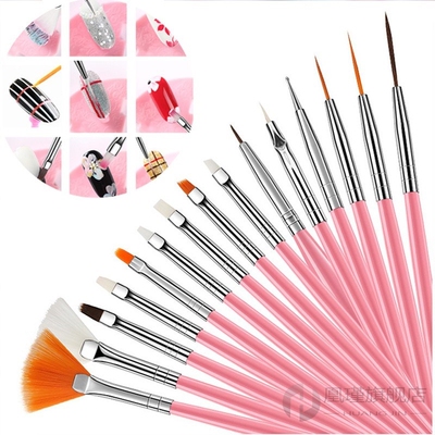 15 Pcs/set Manicure Gel Brush for Nail Art Nail Brush Paintb