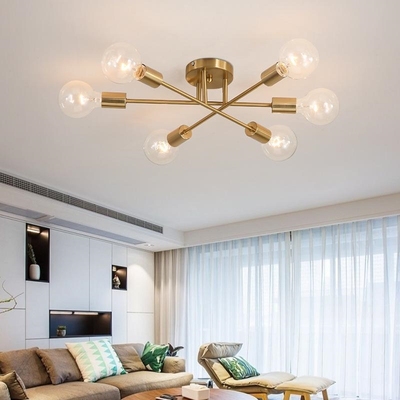 Modern chandelier Sputnik lamps se-emded ceiling lamp brushe