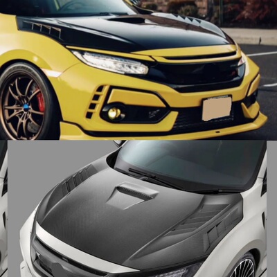 10代15~21款CIVIC TYPE R\思域FK8改装M款开孔引擎盖