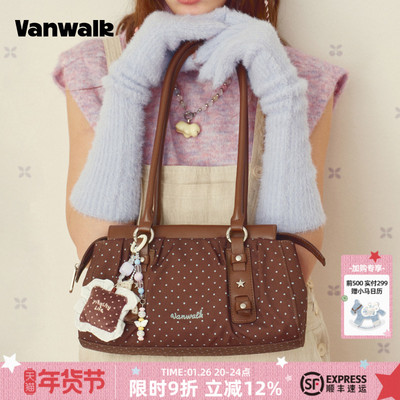 VANWALK/出走女款休闲波点单肩包