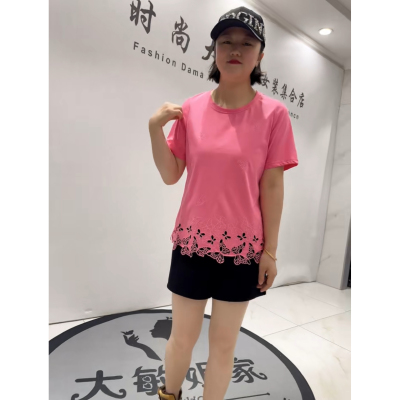 3766女权贵族2026夏新款加肥加大码女装通勤立体剪裁纯棉T恤小衫