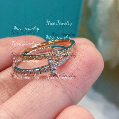 小t满钻T型莫桑钻叠戴十字架