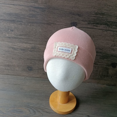 深粉 婴儿帽子初生女宝宝女小月龄新生幼儿秋冬季囟门胎帽包头帽