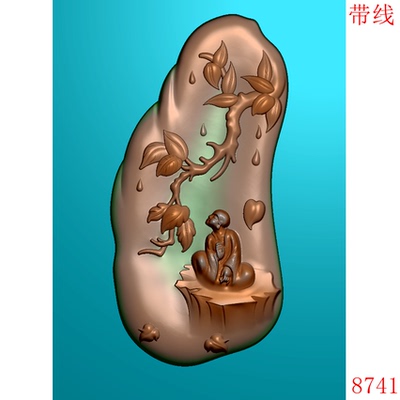 悟道编号8741浮雕图雕刻图精雕图JDP灰度图挂件BMP