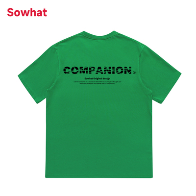 绿色t恤男正肩设计感小众短袖潮