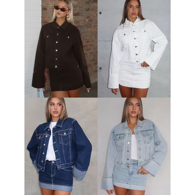 水洗百搭牛仔夹克多色