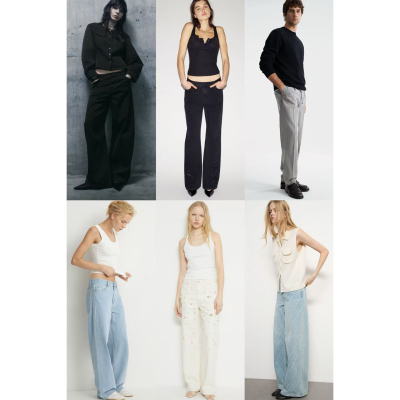 多款直筒宽松阔腿牛仔裤