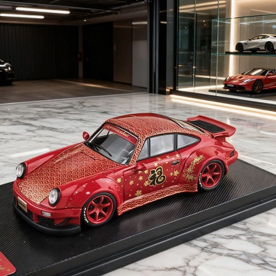 MC 1:64保时捷RWB 964 蛇年专属限定仿真合金宽体改装车模型 收藏