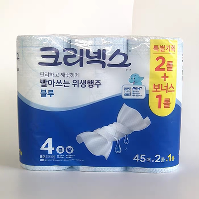 韩国进口KLEENEX一次性懒人抹布强韧耐用吸水性强45张*3卷装