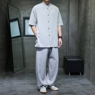 2026夏季中国风太极练功服套装中老年茶道禅服套装1953-P110