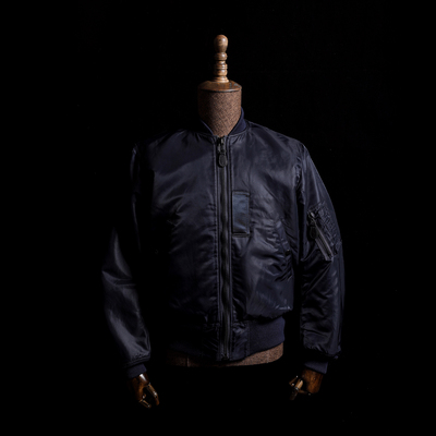 GIZEMO短款尼龙羊毛复古飞行服