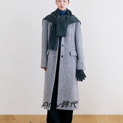 限时折！NOTIA韩国直邮ALPACA SINGLE 25冬 羊驼 羊毛呢长款大衣