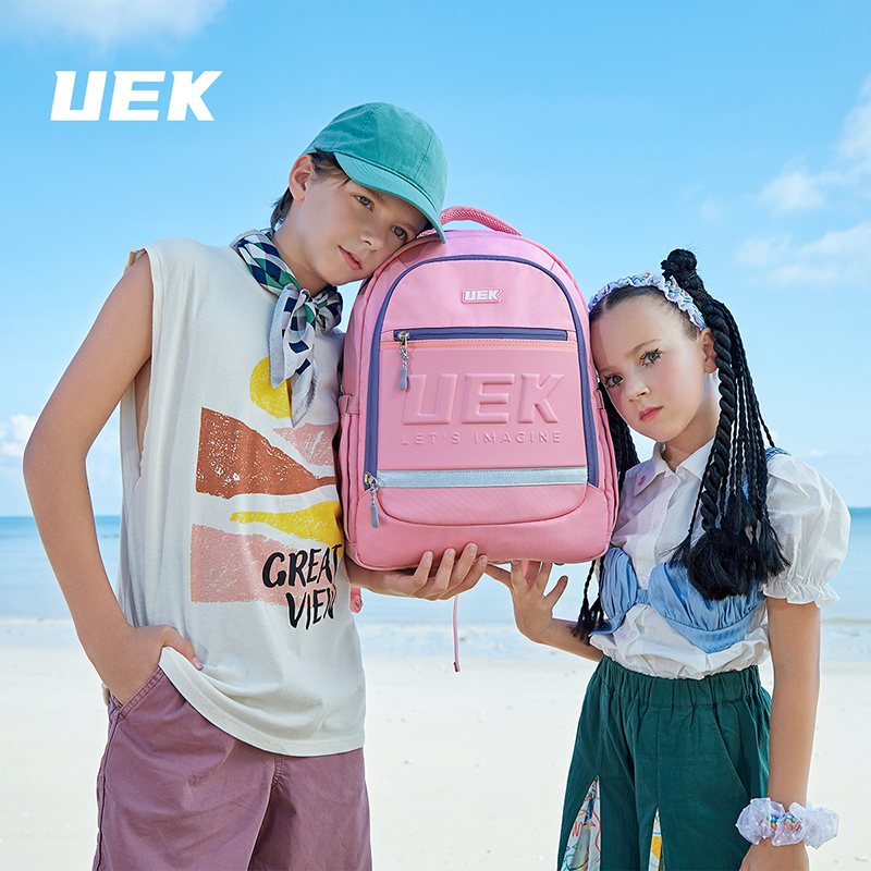 uek儿童轻便护脊男女三四五六高年级小学生书包超轻大容量双肩包
