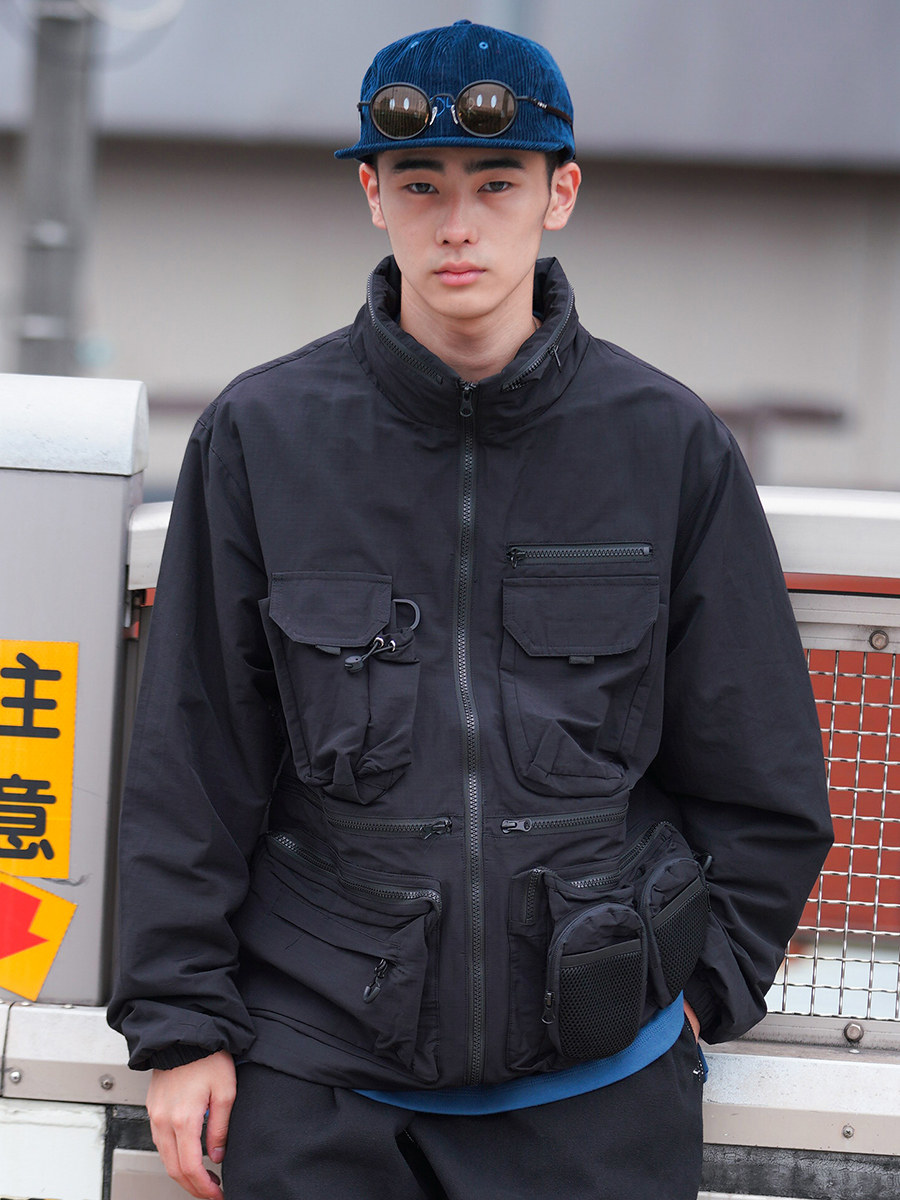 Mind Error Tech Jacket秋冬机能多口袋隐藏印花夹克情侣外套潮_虎窝淘