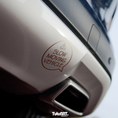 TUTU圖圖車貼 SLOW MOVING龟速行驶后杠排气创意车贴 安全警示贴