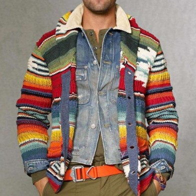 2020 Mens Cardigan Rainbow Sweater Men Christmas Jacket Coat
