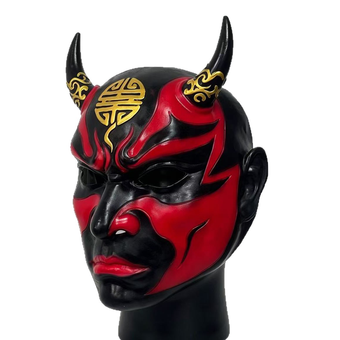 暗黑风恶魔牛角寿纹牛魔王面具密室剧本杀万圣节cos整蛊化妆道具