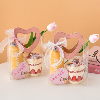 5.12国际护士节快乐伴手礼蛋糕装饰透明手提袋仿真郁金香烘焙插件