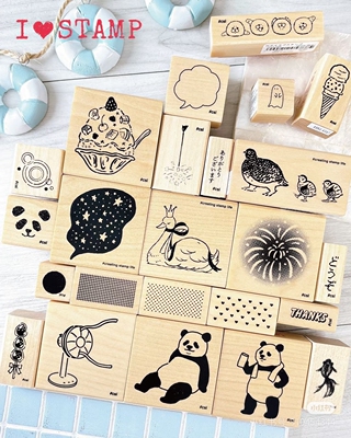KODOMO NO KAO童颜我爱印章系列I LOVE STAMP手账帐熊猫烟花冰饮