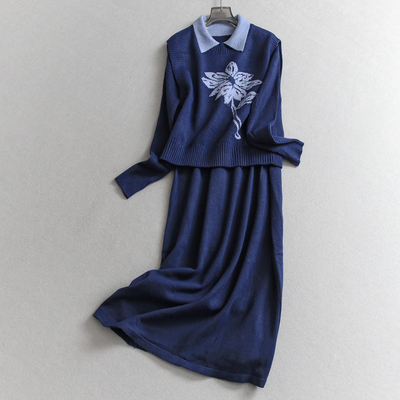 显瘦修身针织毛衣裙长袖女连衣裙