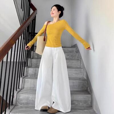 一整套斜春季松弛阔腿感穿