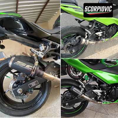 摩托车Z400 NINJA400排气管改装 不锈钢中尾段 2017-2023无损安装