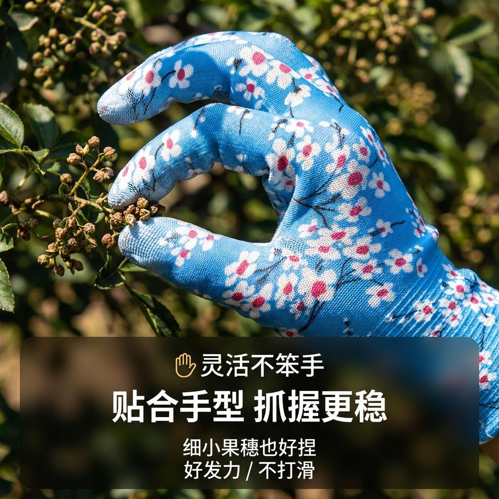摘花椒专用手套防扎防刺防割防滑不闷手薄款耐用耐磨园艺透气防护