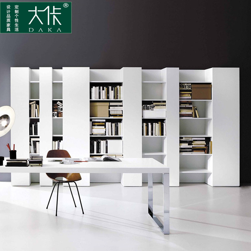 多功能书柜置物架组合大书架会议室办公高端收纳整墙装饰定制_虎窝淘