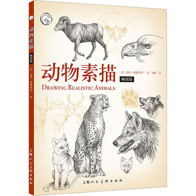 动物素描 畅销版 上海人民美术出版社 (美)道格·林德斯特兰 著 刘静 译  KC