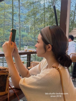 高级感气质纯色宽边发箍慵懒风时尚头箍百搭复古盘发马尾发饰