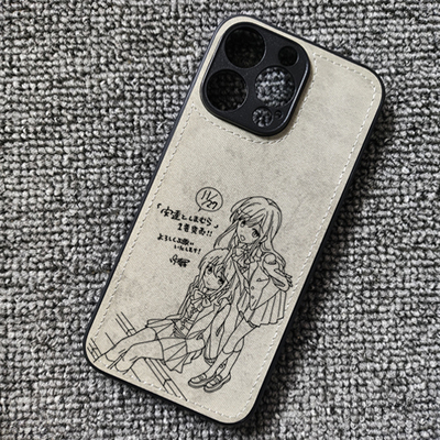 安达与岛村动漫周边布纹手机壳适用iphone17苹果16华为MATE60P70小米15红米K80iqooneo9一加13ACE5vivo荣耀